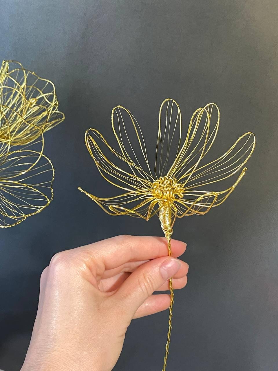 Golden Wire Flowers. Wire Bouquets. - Etsy