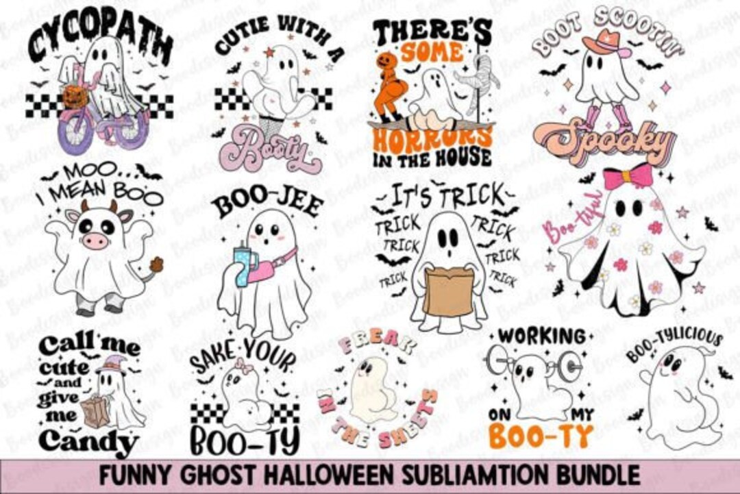 Cute Boo Ghost SVG Bundle: Halloween Pumpkin, Spooky Clipart, Digital ...