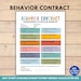 Behavior Contract, Behavior Agreement for Kids, Action Behavior ...