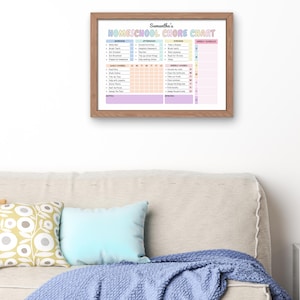 Editable Kids Homeschool Chore Chart, Daily Planner, Canva Template - Etsy