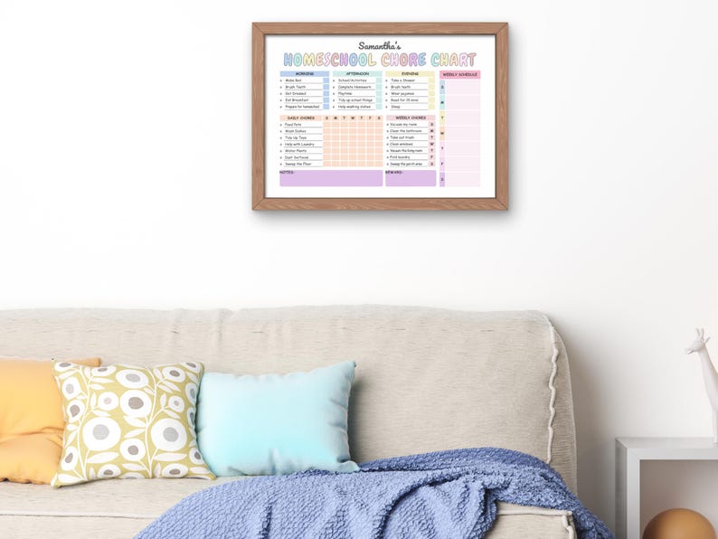 Editable Homeschool Routine Chart, Homeschool Chore Chart for Kids ...