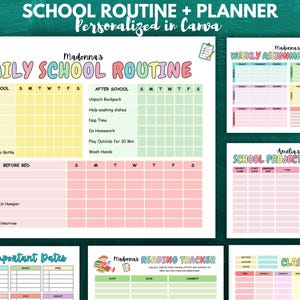 Kids Chore Chart Bundle, School Routine, Kids Planner, School Planner ...