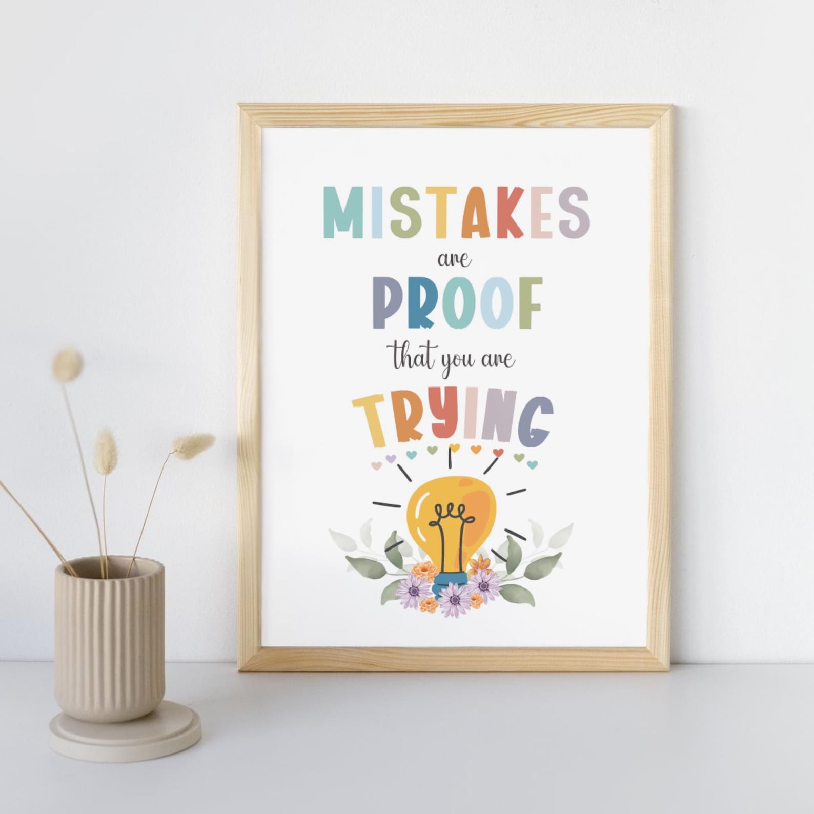 Printable Mistakes Are Proof You Are Trying Poster, Growth Mindset ...