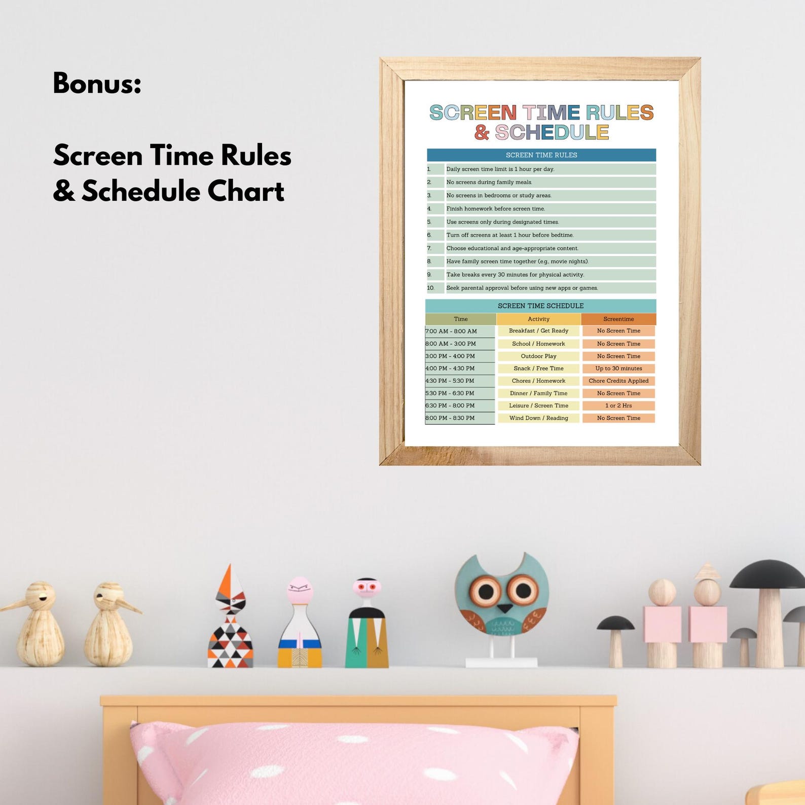 Kids Screen Time Chart, Gadget Chart for Kids, Screen Time Tracker ...