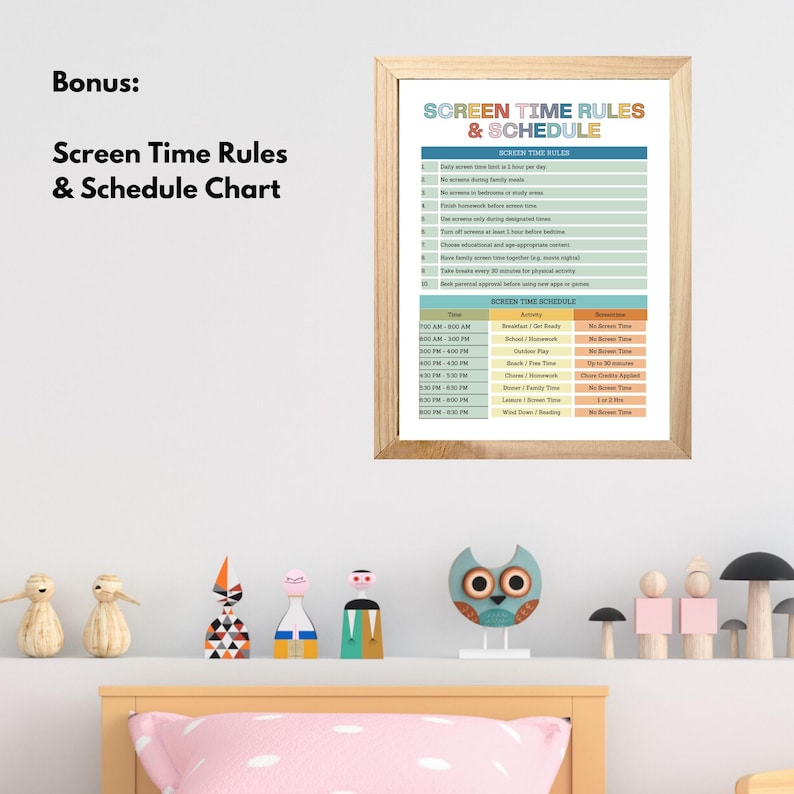 Kids Screen Time Chart, Gadget Chart for Kids, Screen Time Tracker ...