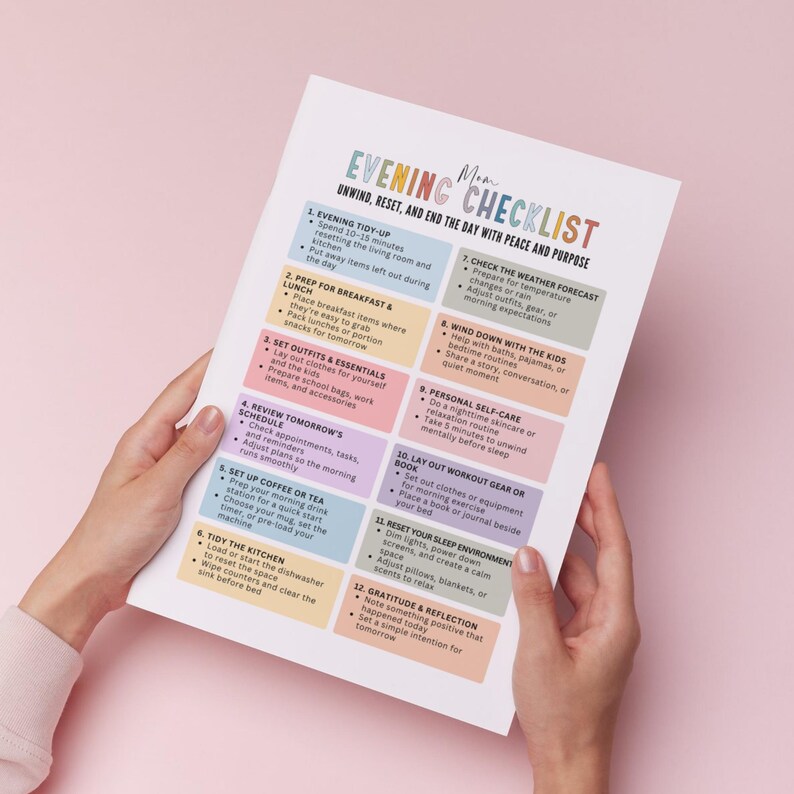 Editable Mom Daily Checklist, Mom Routine Planner, Morning and Evening ...