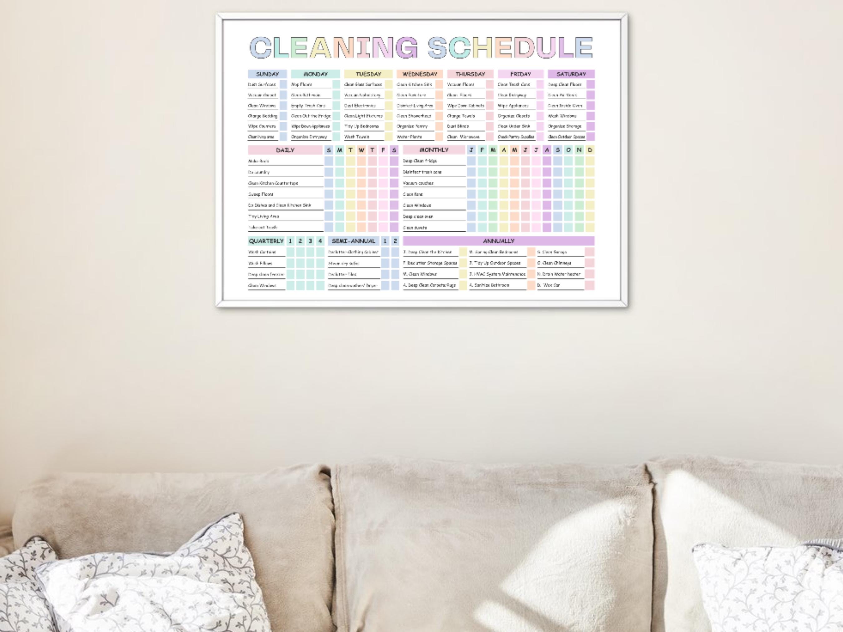Editable ADHD Cleaning Schedule: Printable Checklist & Planner (canva ...