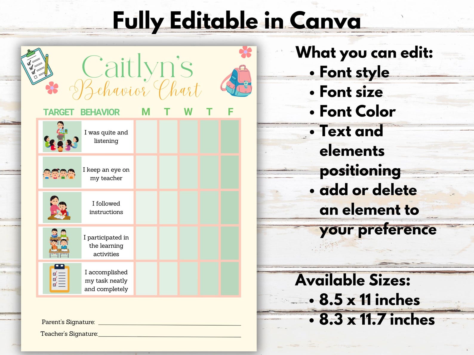 Visual Behavior Chart, Homeschool Behavior Chart for Kids, Kids ...