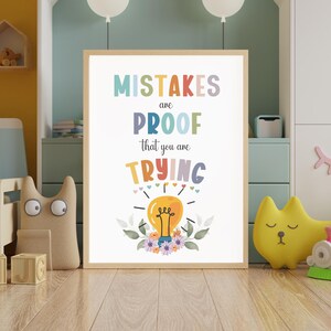 Mistakes Are Proof That You Are Trying Poster, Growth Mindset Poster ...