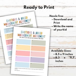 Editable Anger Management Chart for Kids, Kids Emotion Regulation Chart ...