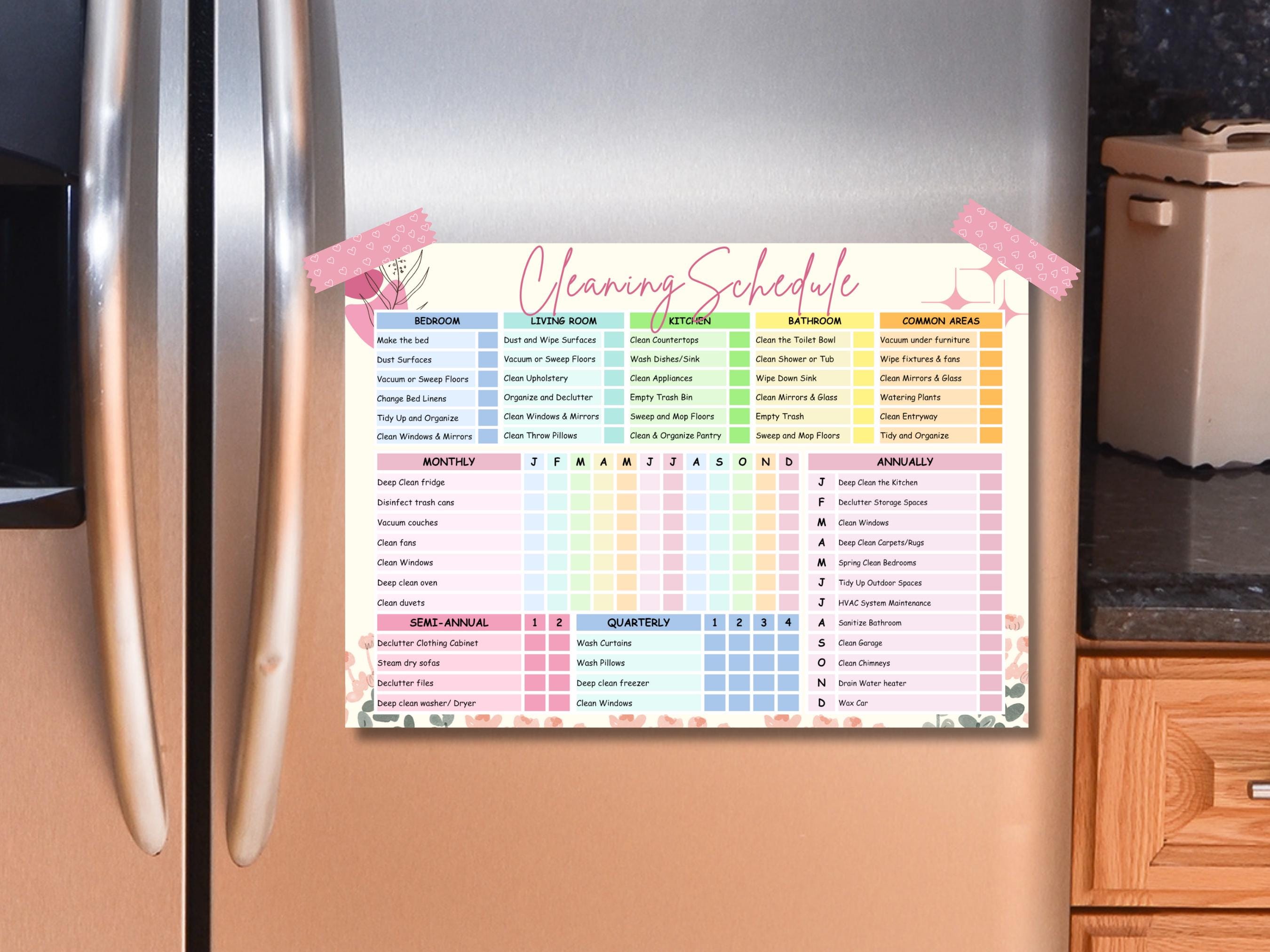 Editable Cleaning Schedule, Cleaning Checklist, Cleaning Planner for ...