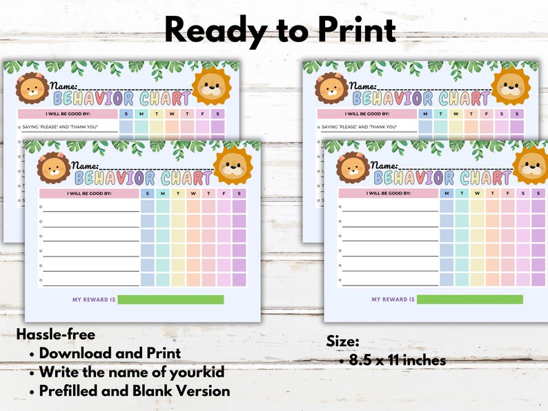 Editable Behavior Chart, Good Behavior Checklist for Toddlers ...