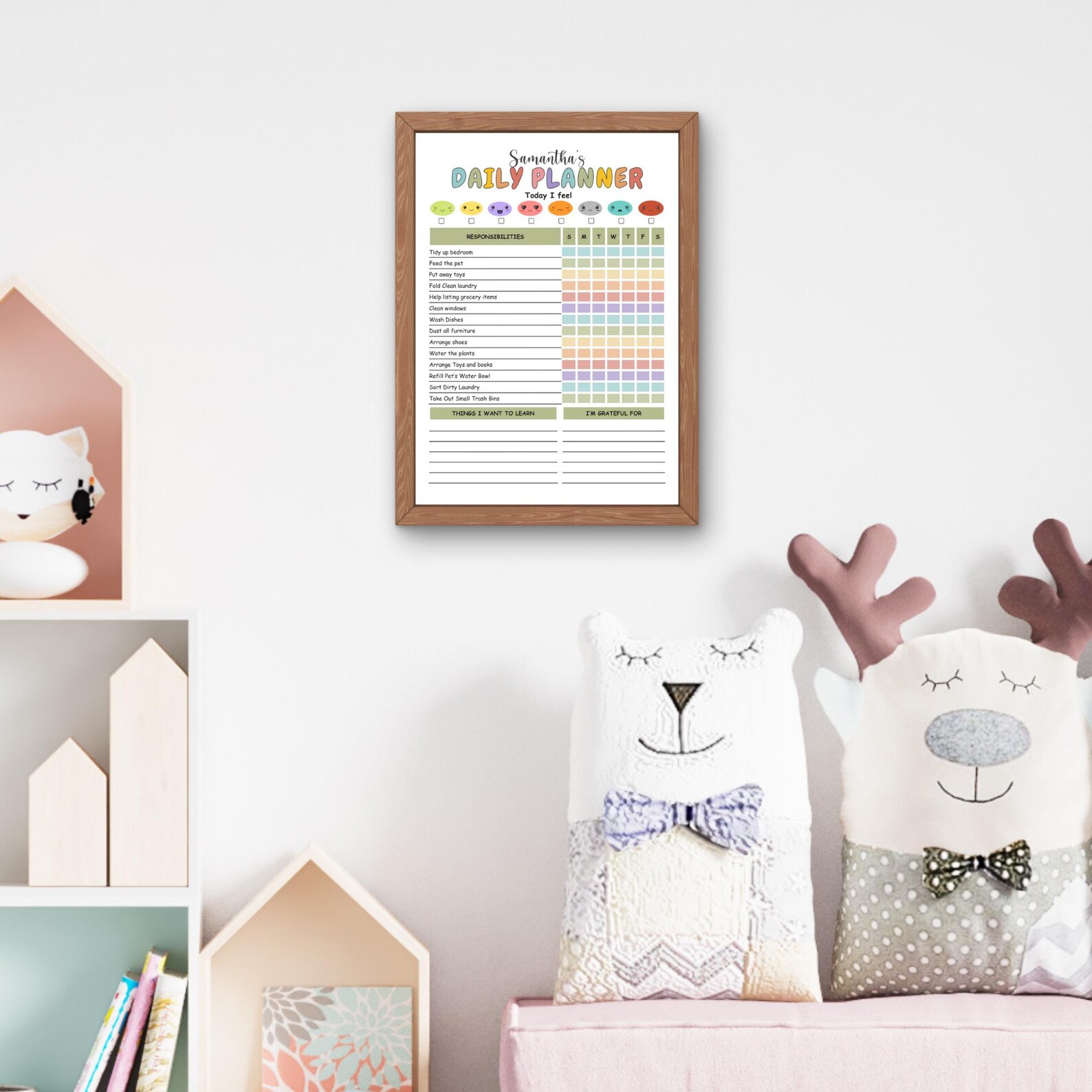 Editable Kids Daily Planner, Kids Responsibility Chart, Kids Chore ...