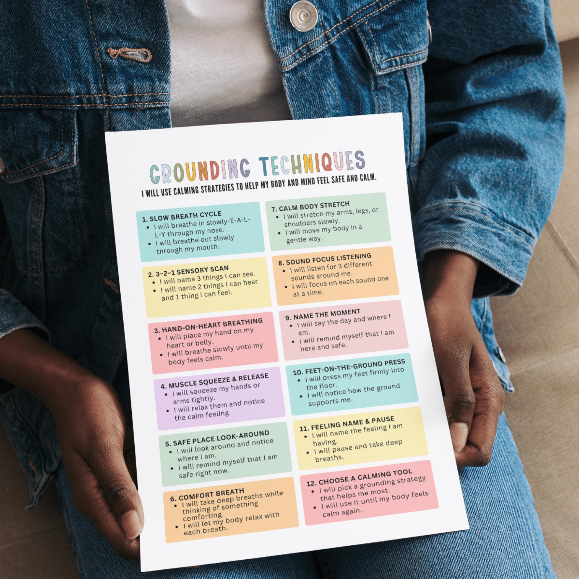 Editable Grounding Technique Chart, Coping Skills Chart, Emotional ...