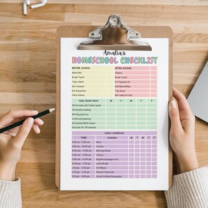 Editable Homeschool Planner, Kids Homeschool Schedule Checklist, Kids ...