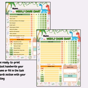 Kids Task Chart Printable Kids Chore Chart Editable Chore Chart for ...