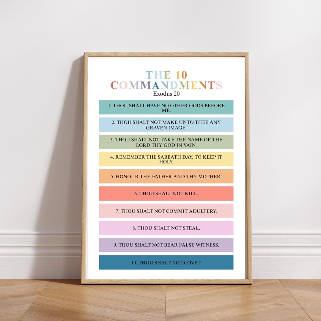 The 10 Commandments Printable Poster, Religious Poster, Classroom ...