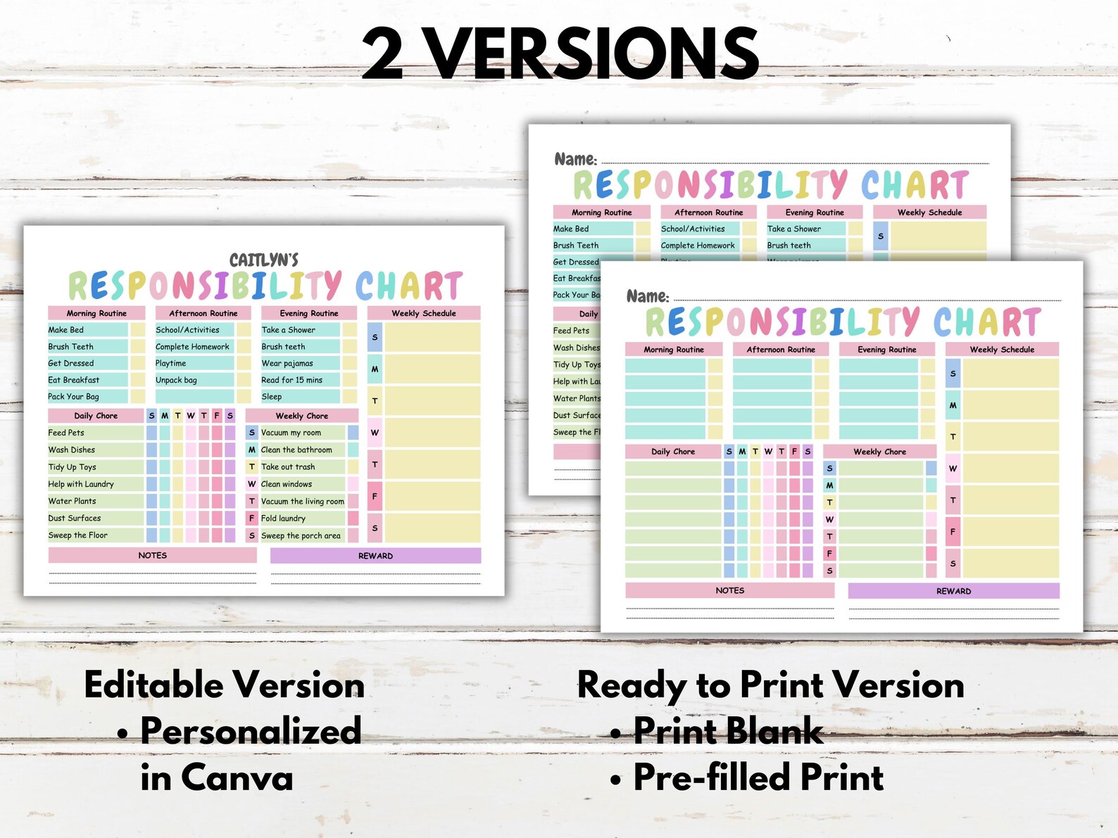 Kids Responsibility Chart for Kids , Chore Chart for Kids, Kids Chore ...