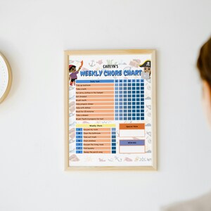 Editable Weekly Chore Chart for Kids, Kids House Chore Daily Routine ...