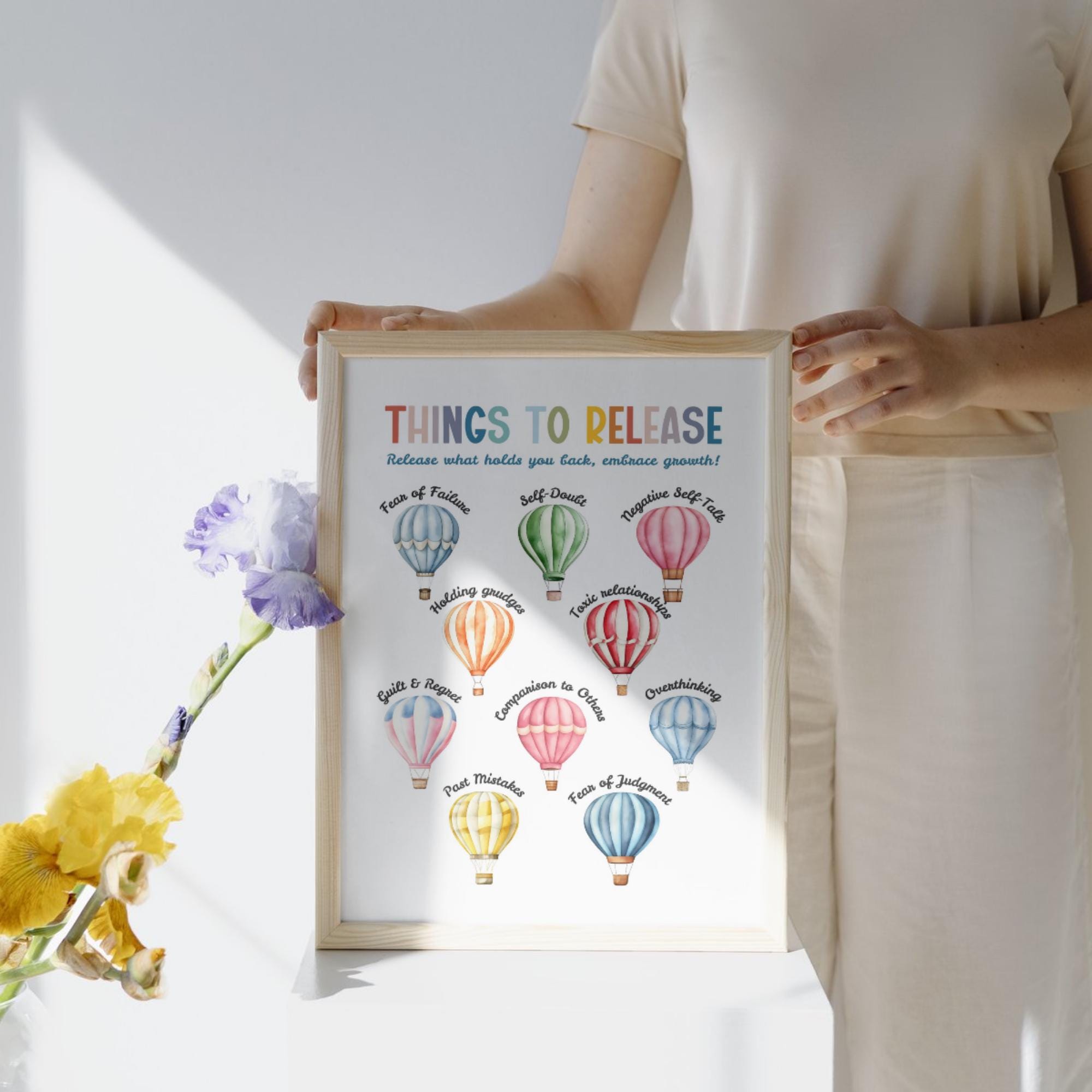 Things to Release Mental Health Poster, Therapy Office Wall Art ...