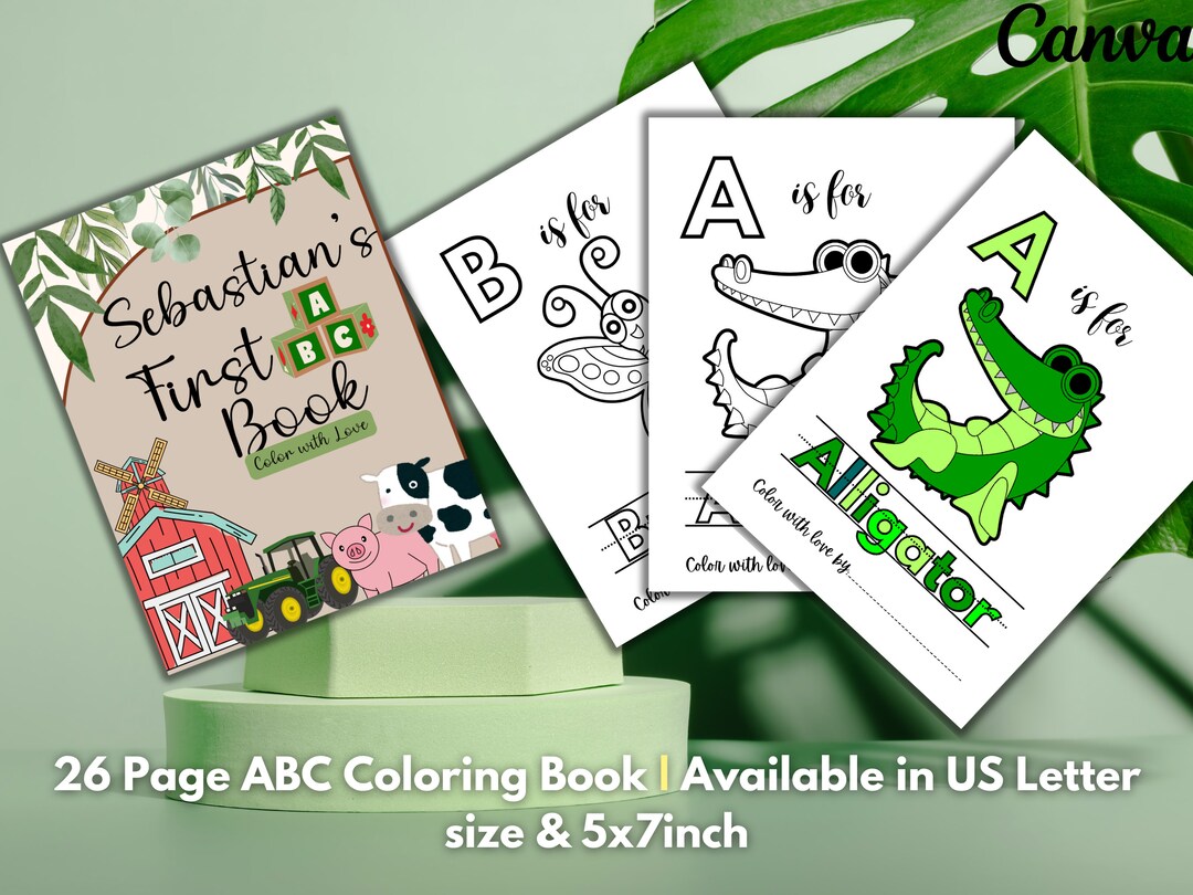 Farm Baby Shower Abc Book Editable Farm Abc Book for Baby Shower, ABC ...