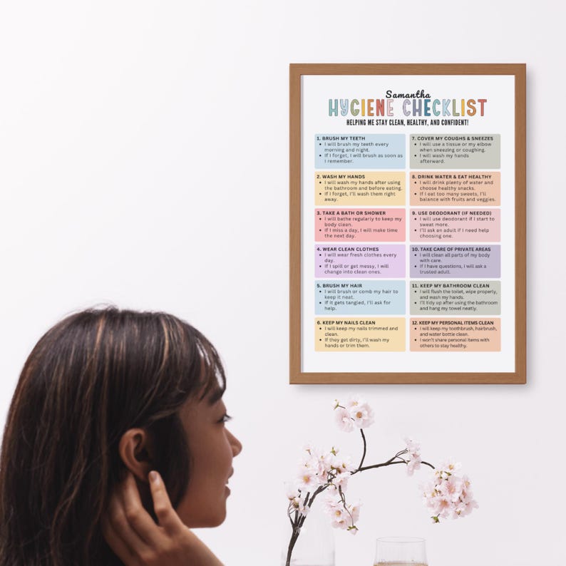 Kids Hygiene Checklist, Hygiene Chart for Kids, Kids Personal Care ...