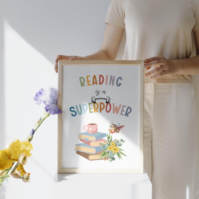 Reading is a Superpower Printable Poster, Reading Corner Poster ...