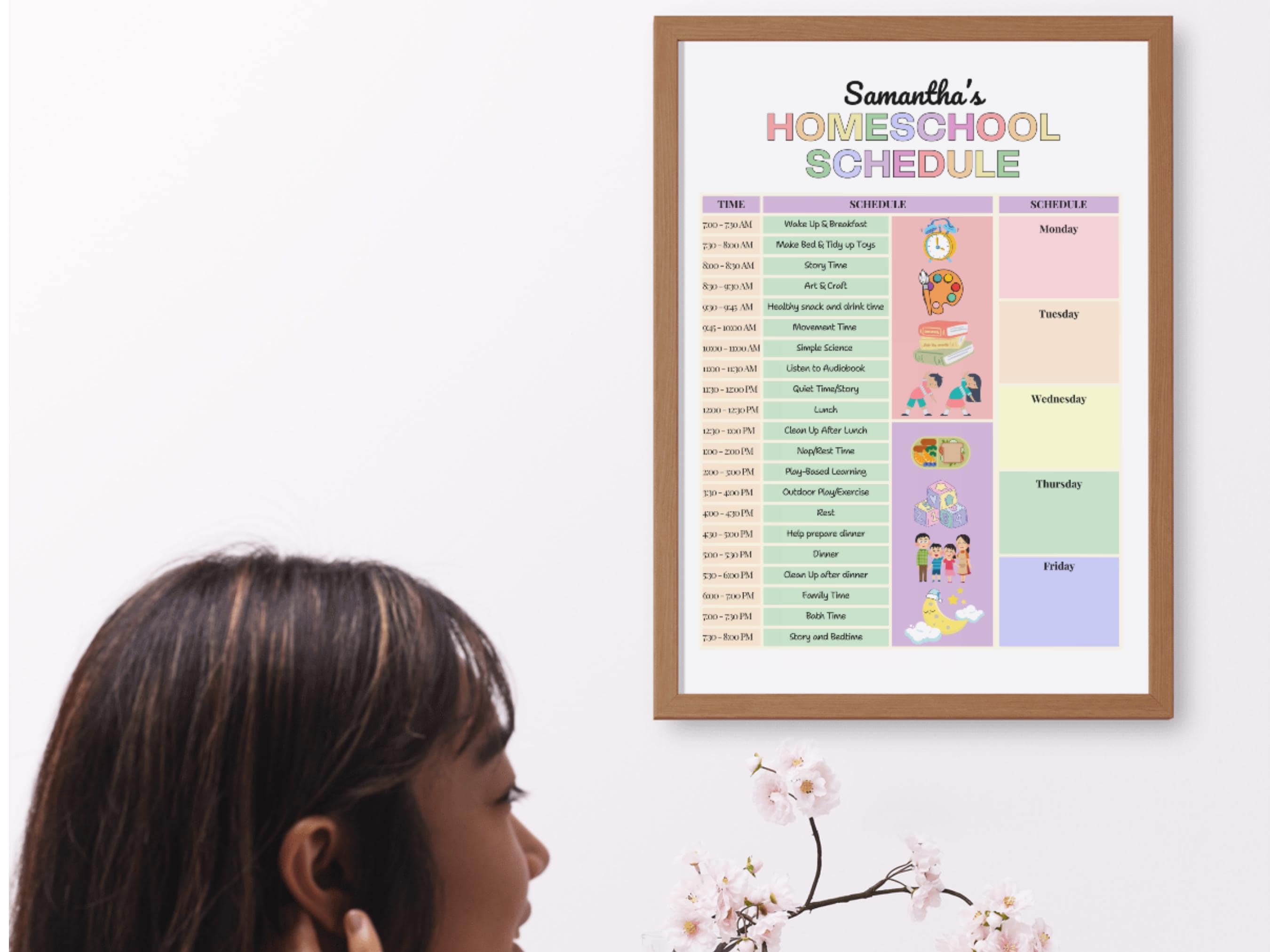 Kids Homeschool Schedule: Time Block Planner (canva Editable, PDF) - Etsy