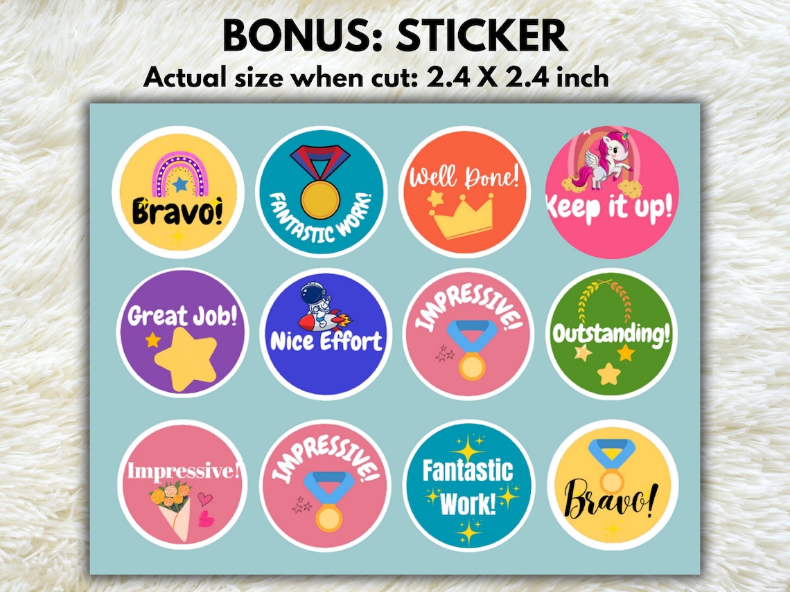 Kids Behavior Chart, Reward Coupons, Editable Template (digital ...