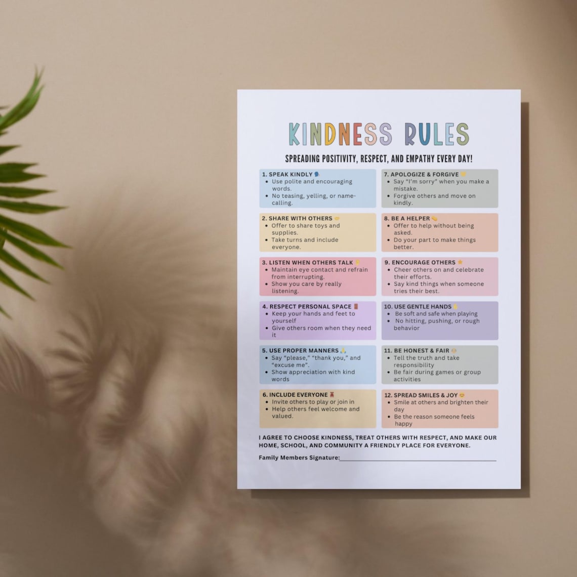 Editable Kindness Rules, Kindness Chart for Kids, Gratitude Poster ...
