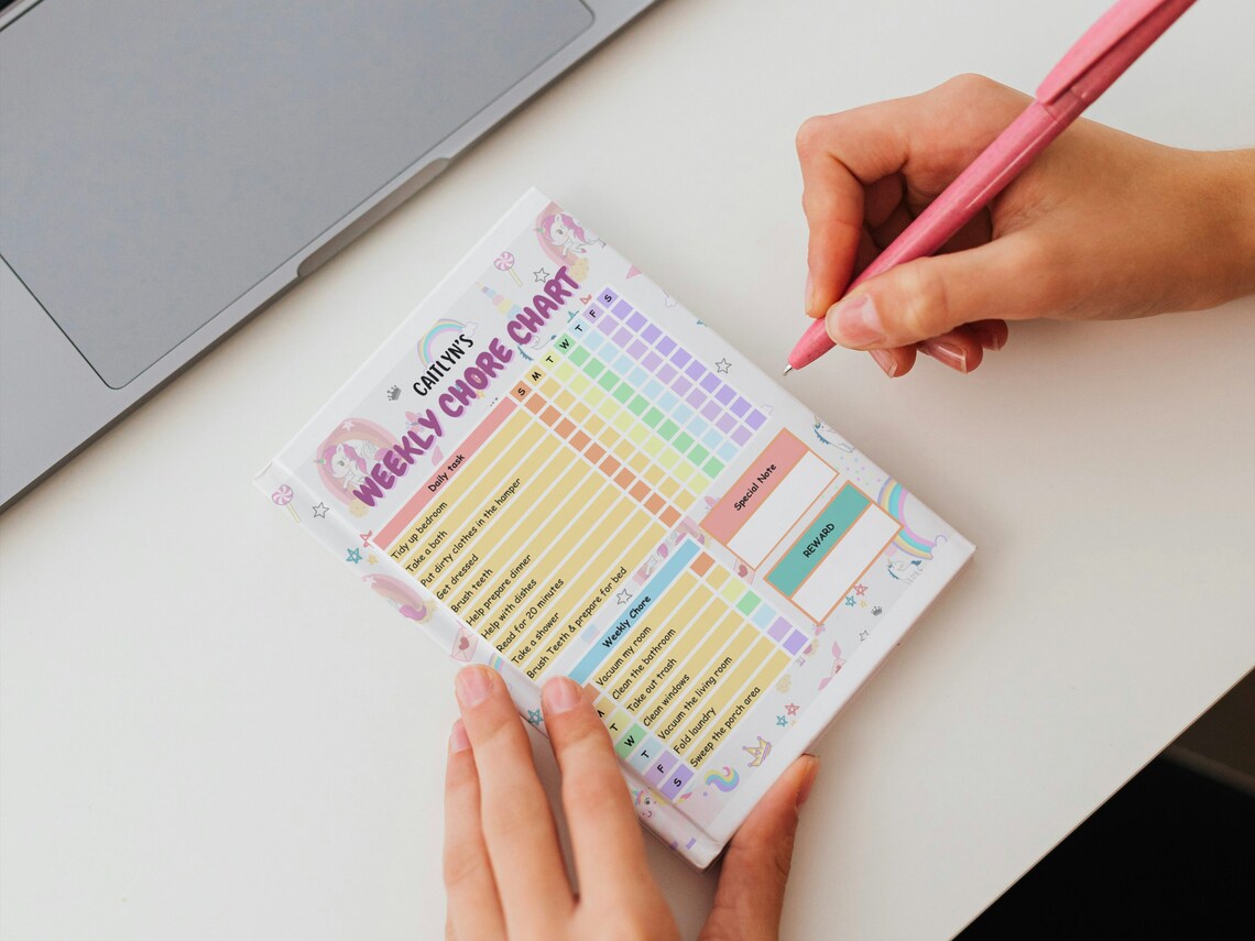 Unicorn Kids Task Chart Kids Chore Chart Printable Editable Chore Chart ...