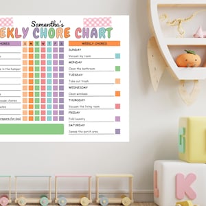 Kids Weekly Chore Chart, Kids Task Tracker, Kids Daily Planner, Kids ...