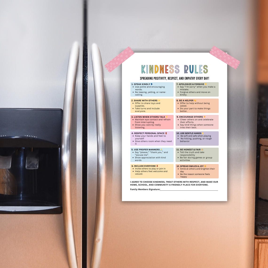 Editable Kindness Rules, Kindness Chart for Kids, Gratitude Poster ...