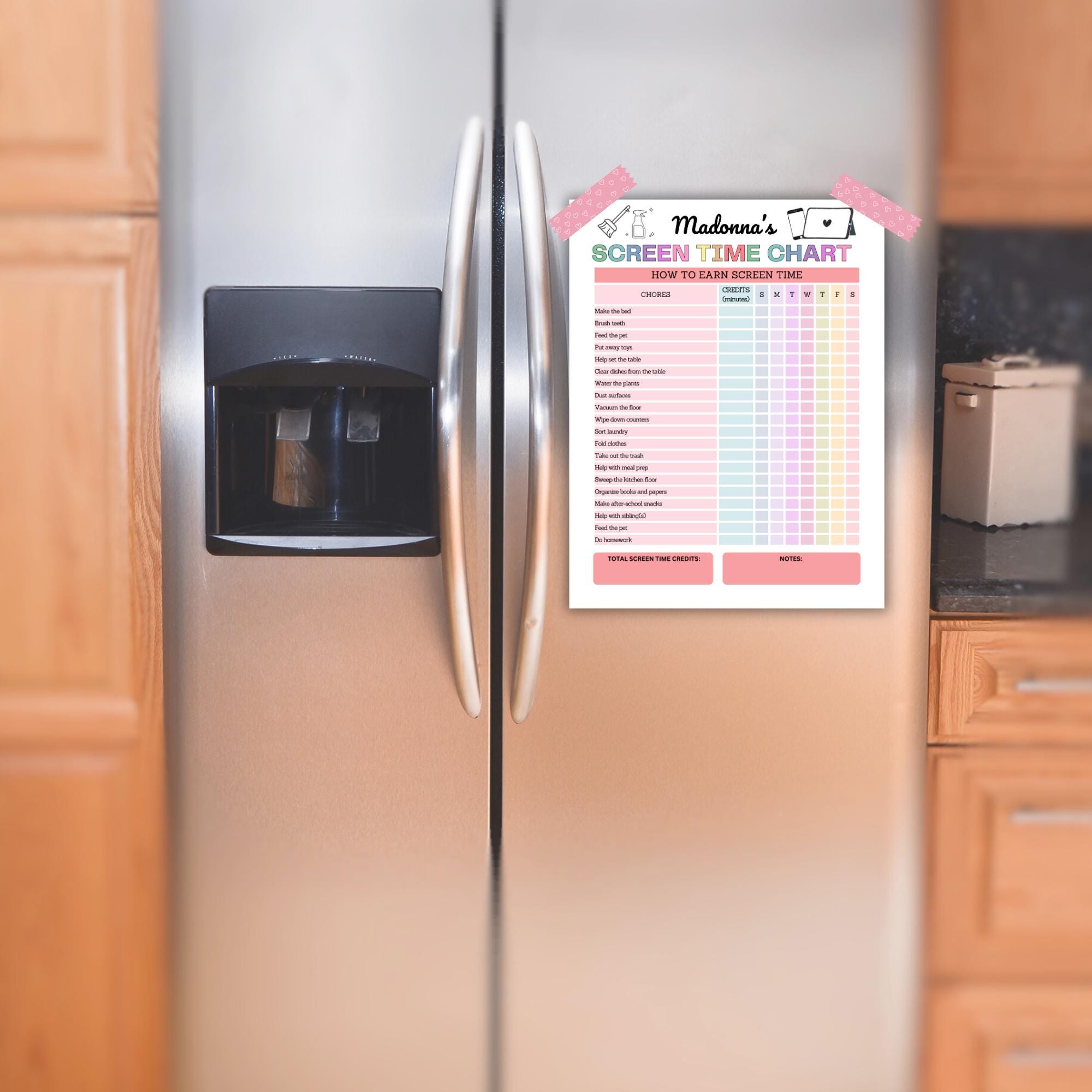 Kids Screen Time Chart, Screen Time Tracker for Kids, Kids Screen Time ...