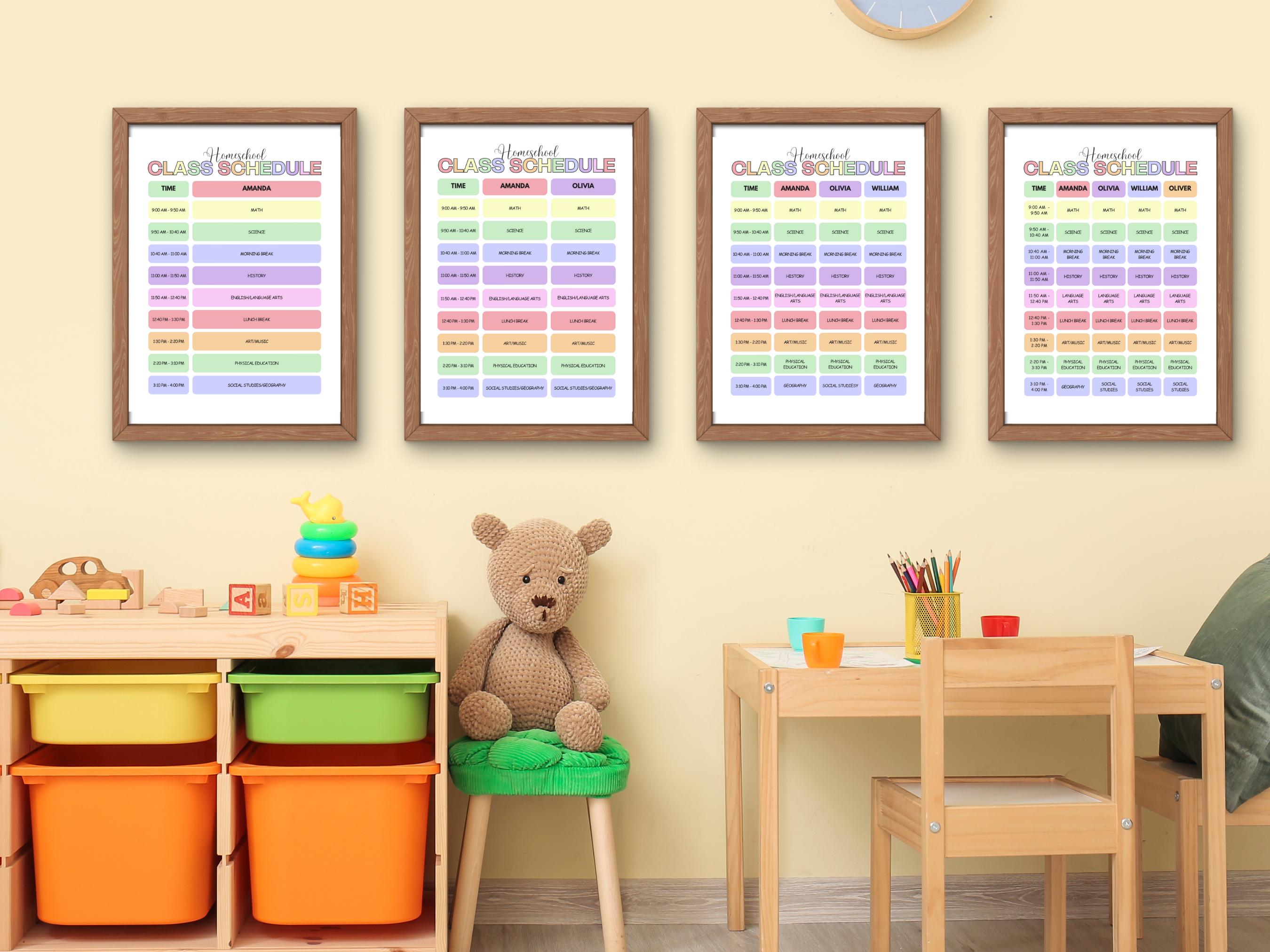 Editable Homeschool Schedule: Multiple Kids Planner (canva Template ...
