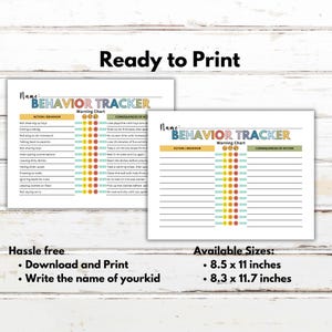 3 Strike Warning, Behavior Warning Chart for Kids, Consequence Chart ...