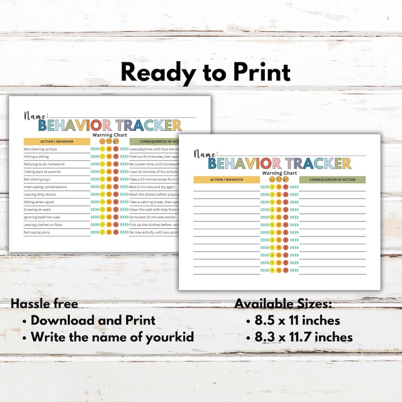 3 Strike Warning, Behavior Warning Chart for Kids, Consequence Chart ...