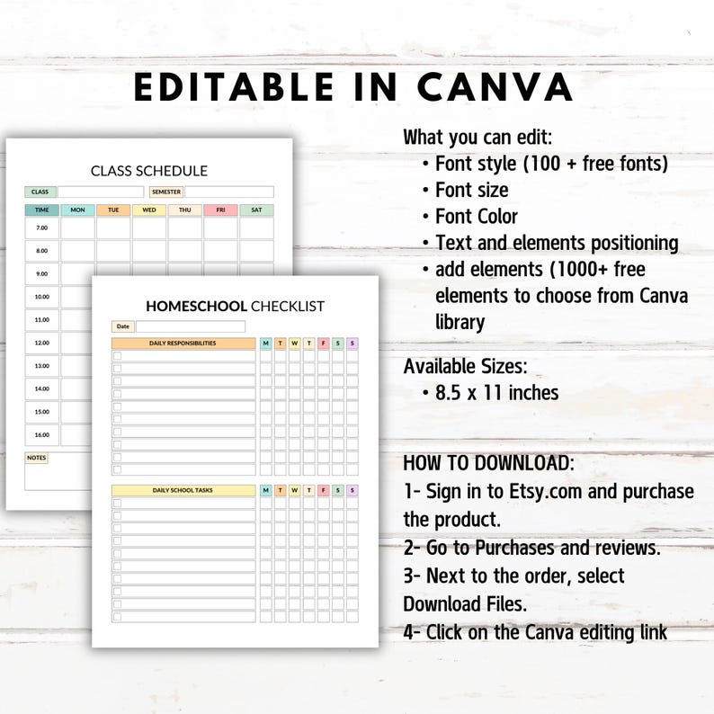 Editable Homeschool Planner 2026-2027, Printable Teacher Homeschool ...