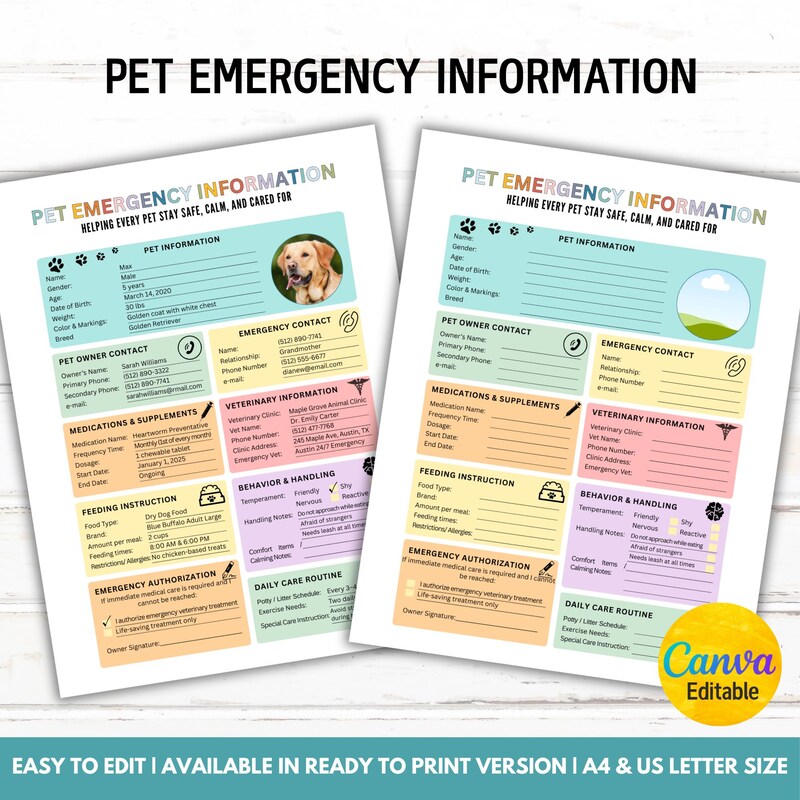 Petsitter Forms - Etsy
