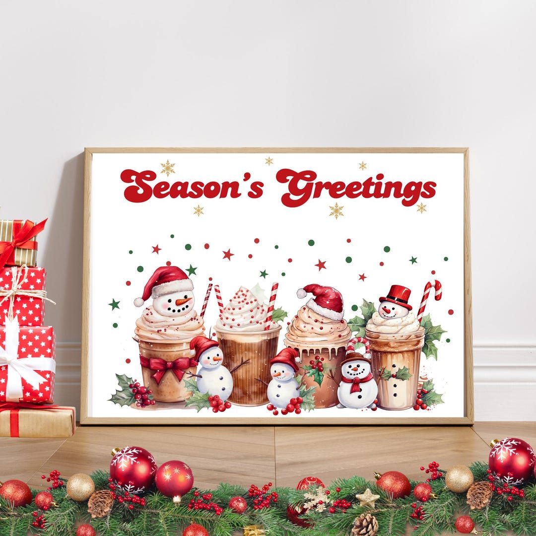 Seasons Greetings Wall Art, Wall Art Christmas Decorations, Homeschool ...