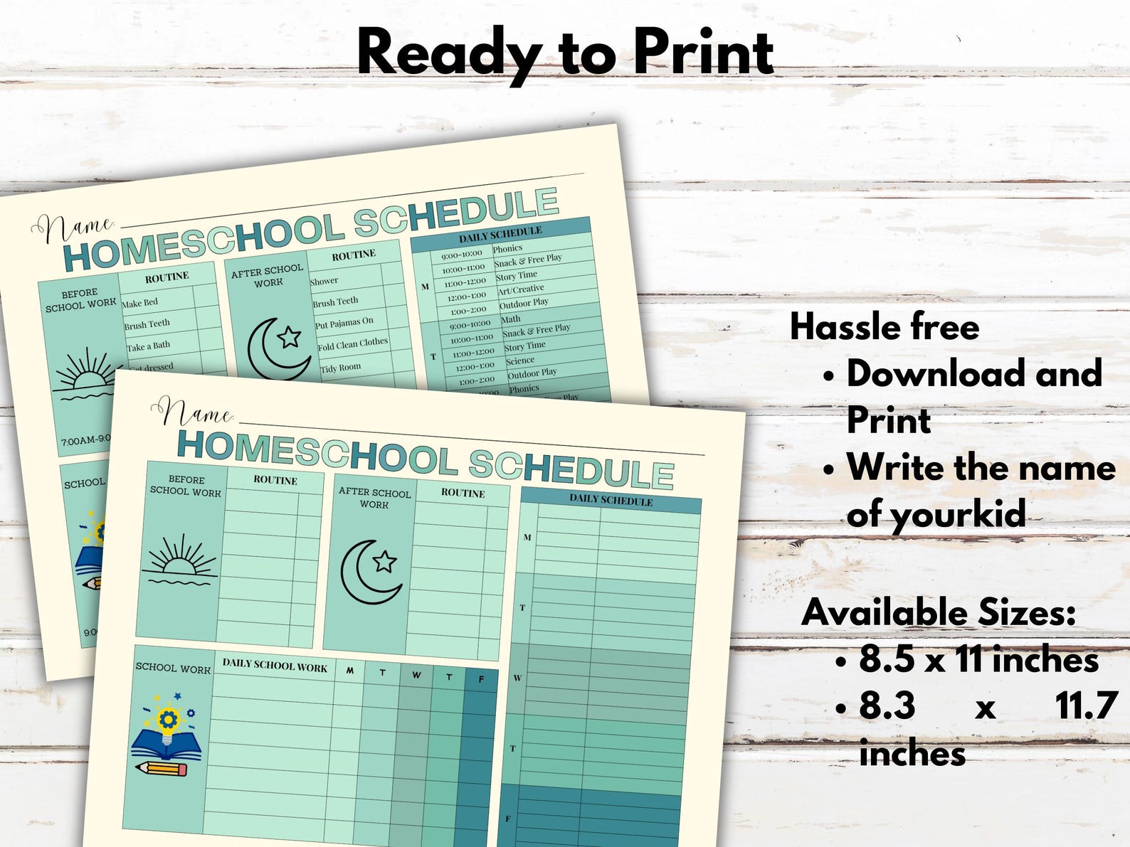 Kids Homeschool Schedule, Kids Homeschool Planner, Homeschool Daily ...