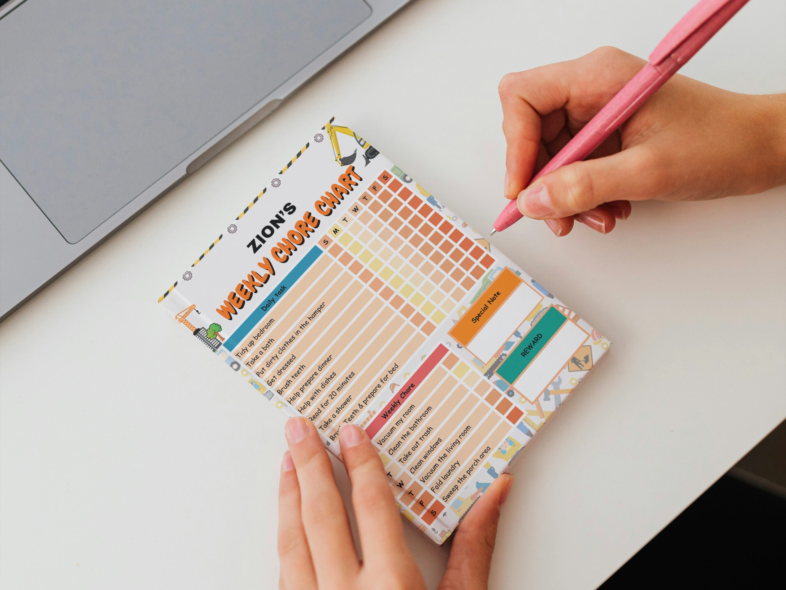 Kids Task Chart Printable Kids Chore Chart Editable Chore Chart for ...