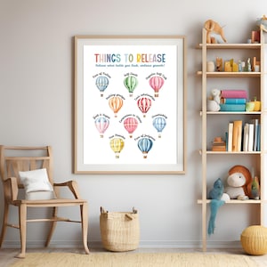 Things to Release Mental Health Poster, Therapy Office Wall Art ...