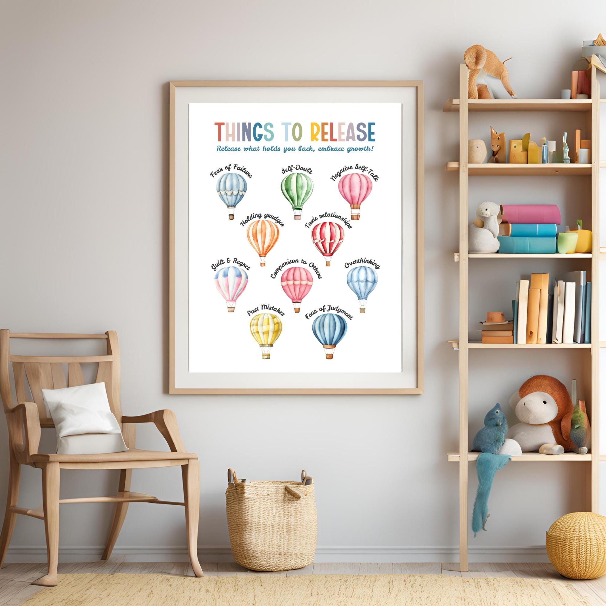 Things to Release, Mental Health Poster, Therapy Office Decor, School ...