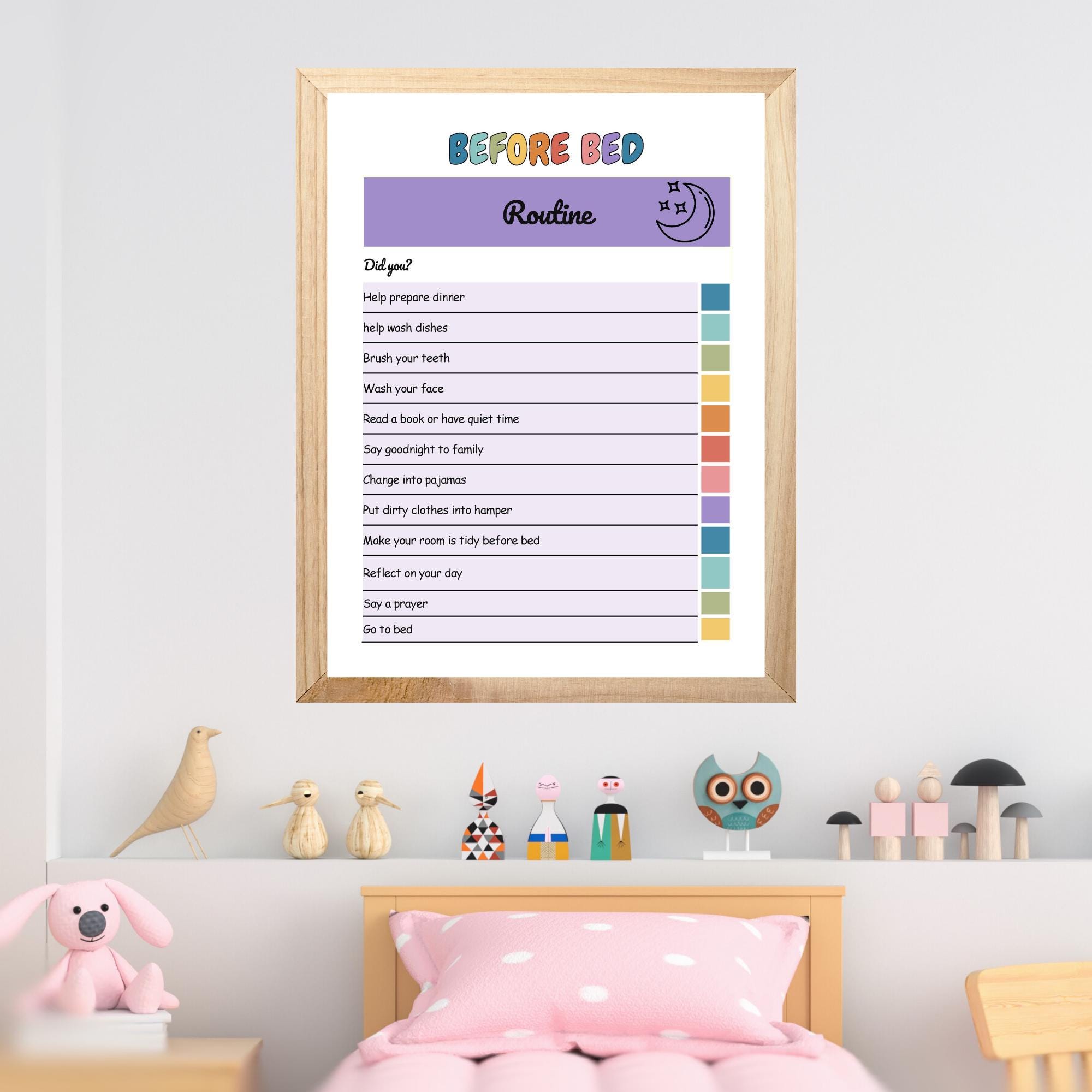 Editable Kids School Routine Chart, Daily Checklist (digital Download ...