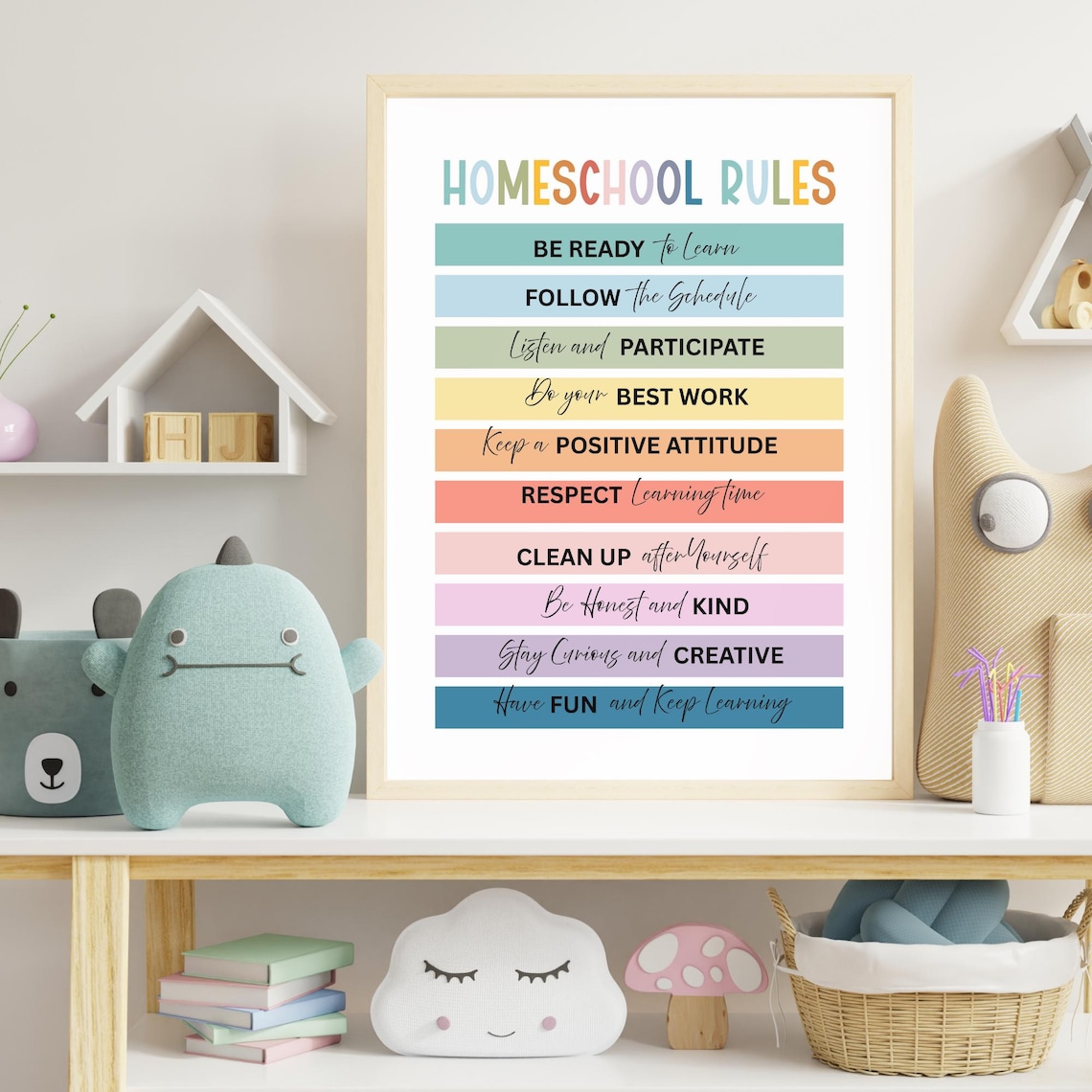 Printable Homeschool Rules Poster, Homeschool Rules for Kids ...