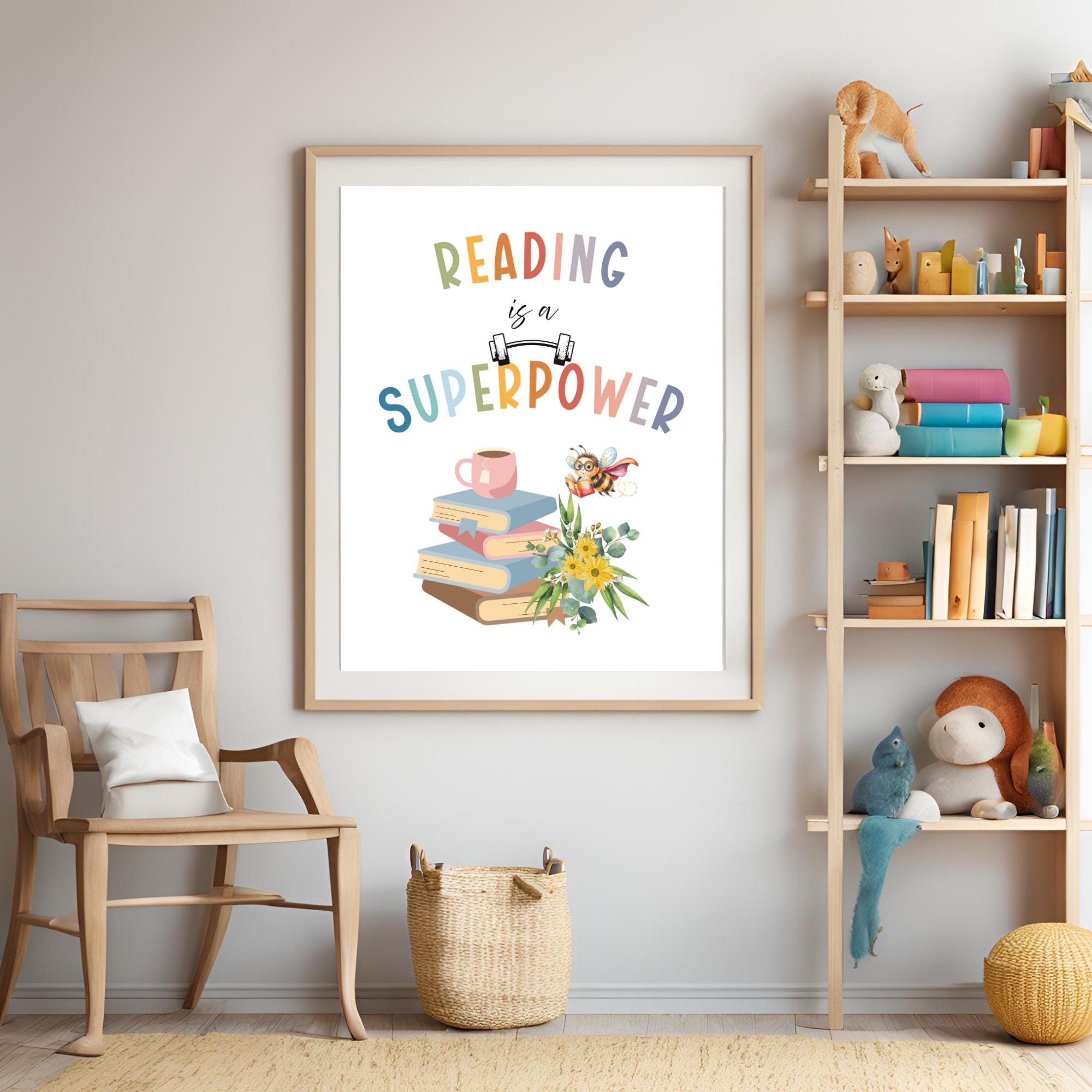 Reading is a Superpower Printable Poster, Reading Corner Poster ...