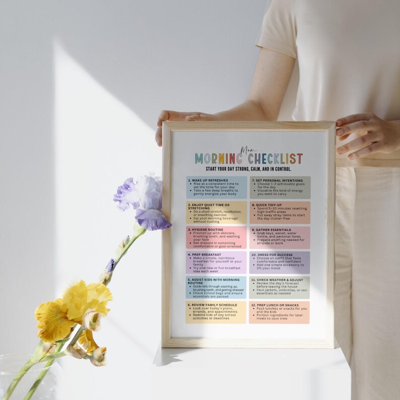 Editable Mom Daily Checklist, Mom Routine Planner, Morning and Evening ...