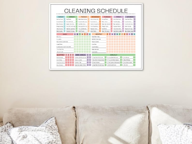 Editable Cleaning Schedule: Family Chore Chart (digital Download) - Etsy