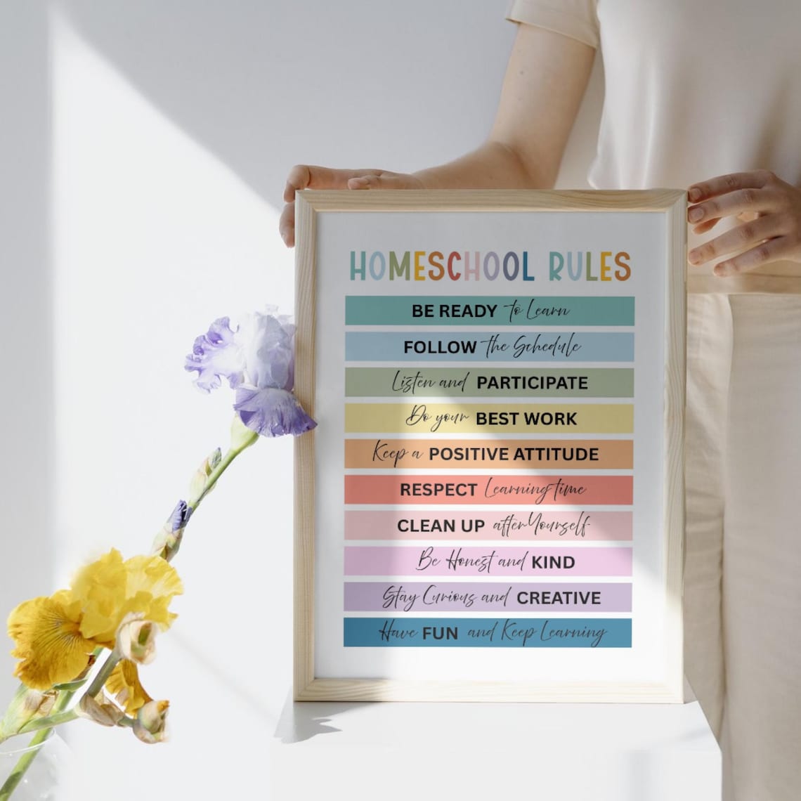 Printable Homeschool Rules Poster, Homeschool Rules for Kids ...
